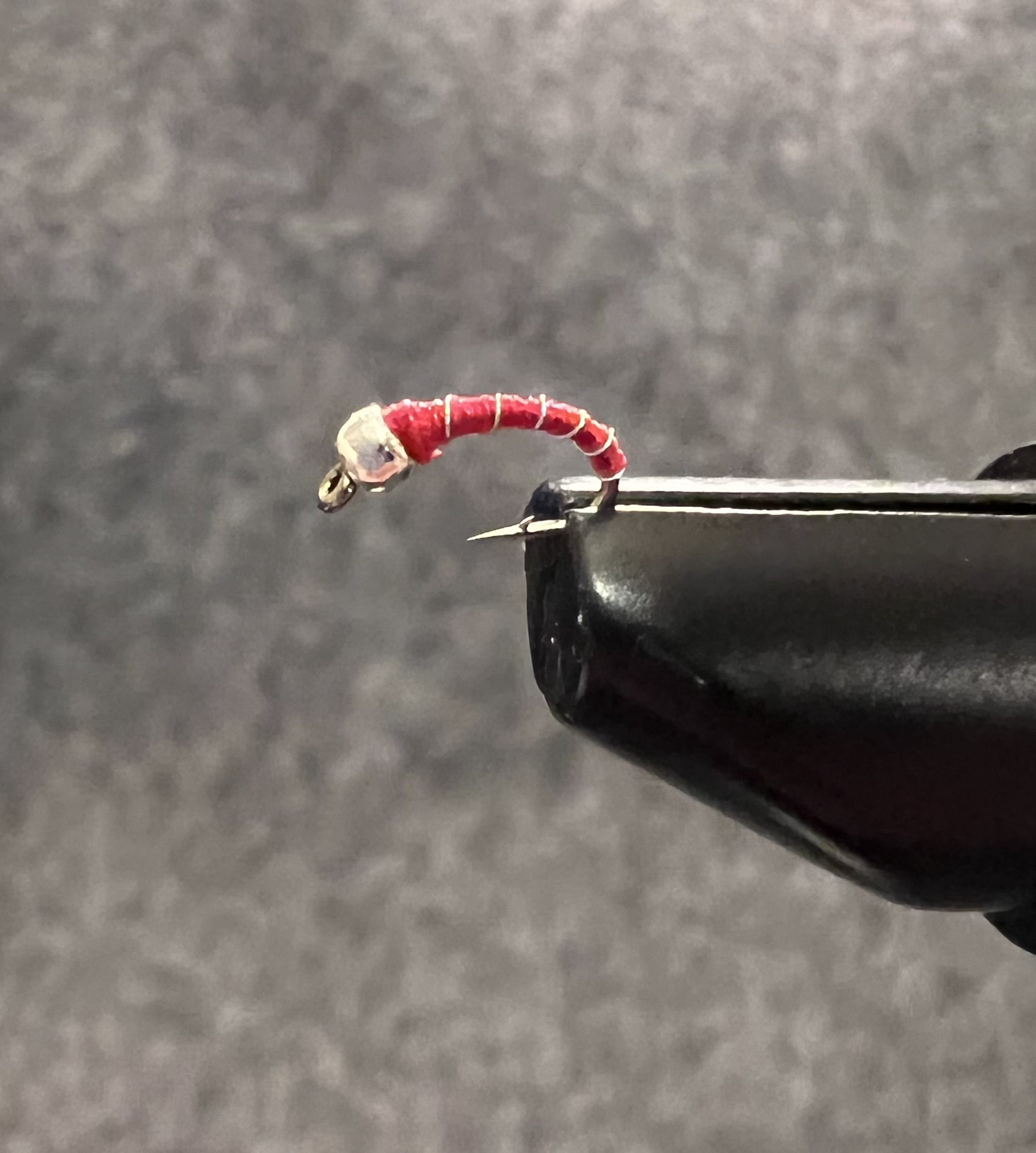 Red Zebra Midge Bead Head Size 20 One Dozen (12 QTY) - Ames Fly Fishing