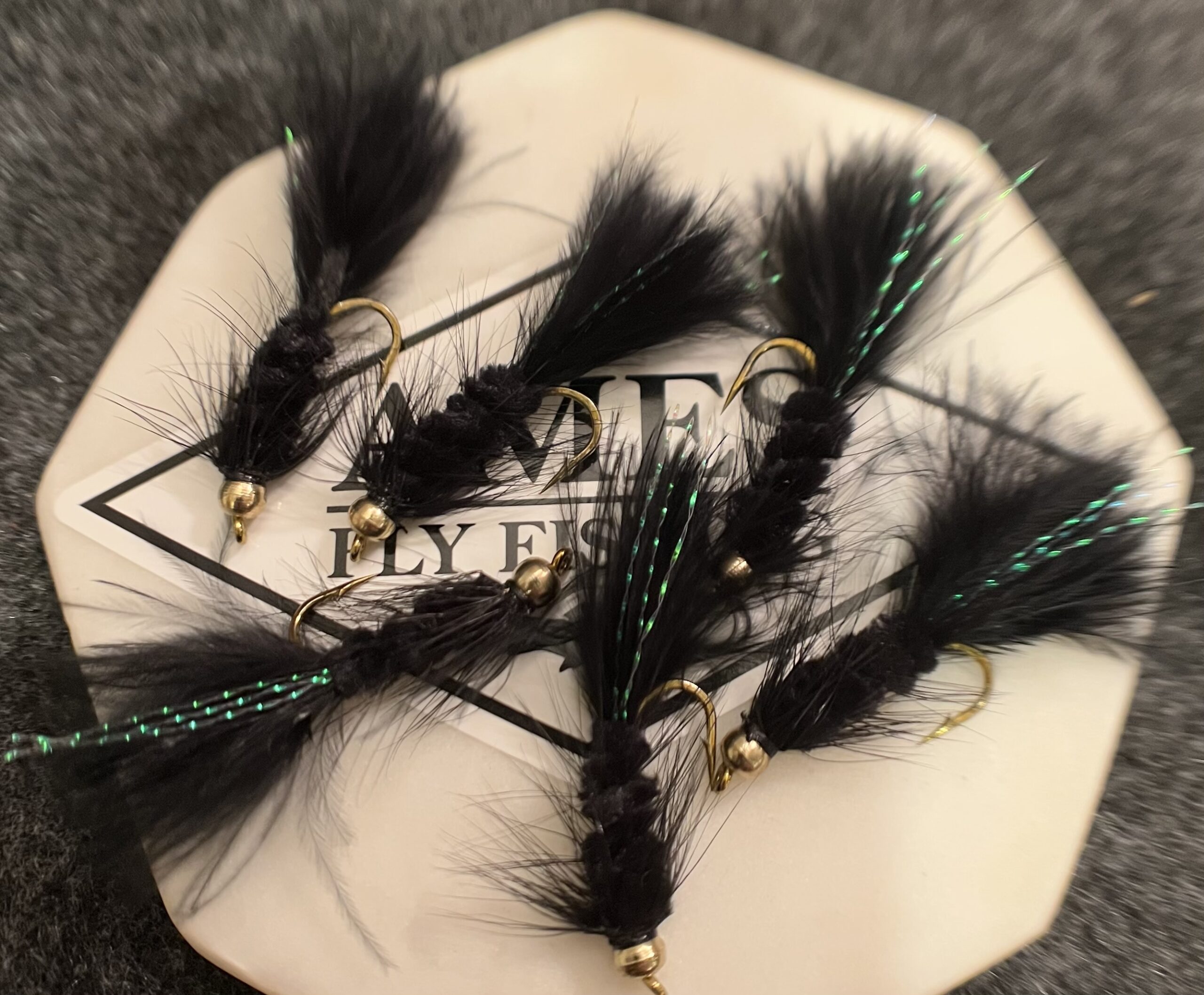 Woolly Bugger Bead Head Streamer Black Size 8 Half Dozen (6) - Ames Fly ...